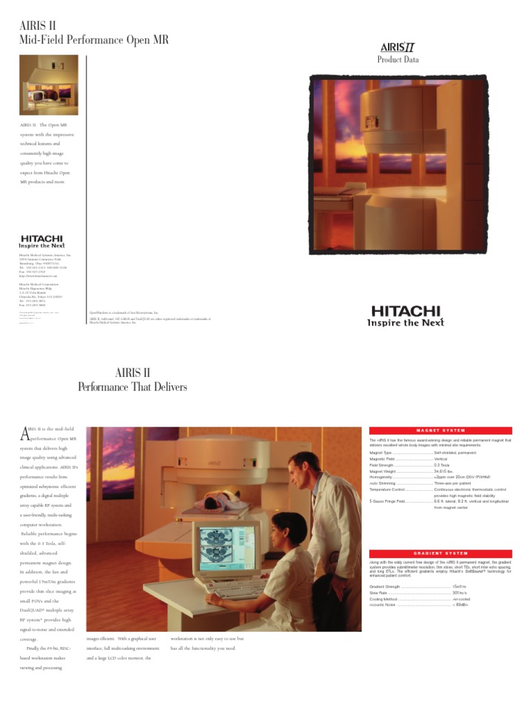 Hitachi Airis II 03t | PDF | Computer Monitor | Medical Imaging