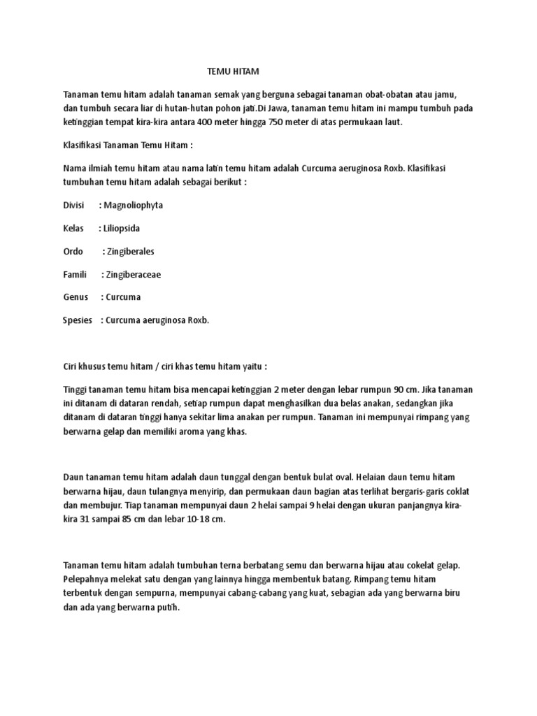 Temu Hitam | PDF | Kesehatan Holistik | Sains & Matematika