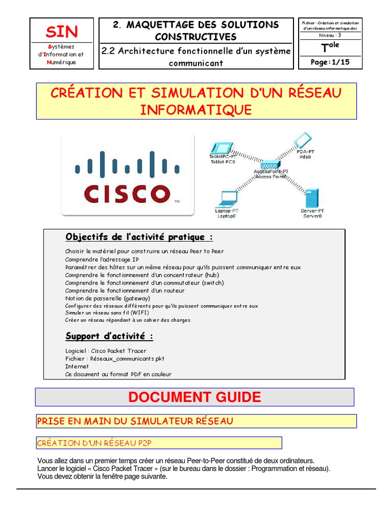 Simulation d'un Réseau Informatique P2P | PDF | Adresse IP | Pair à pair