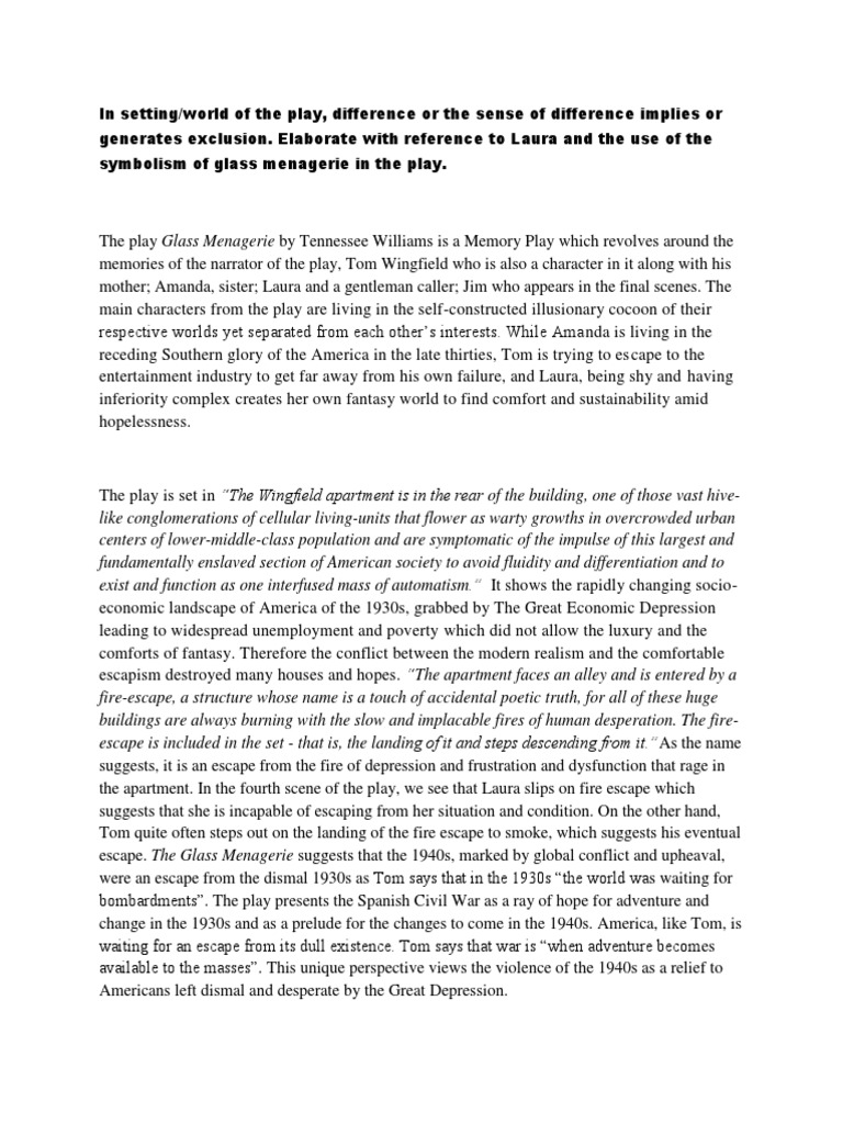 Glass Menagerie | PDF