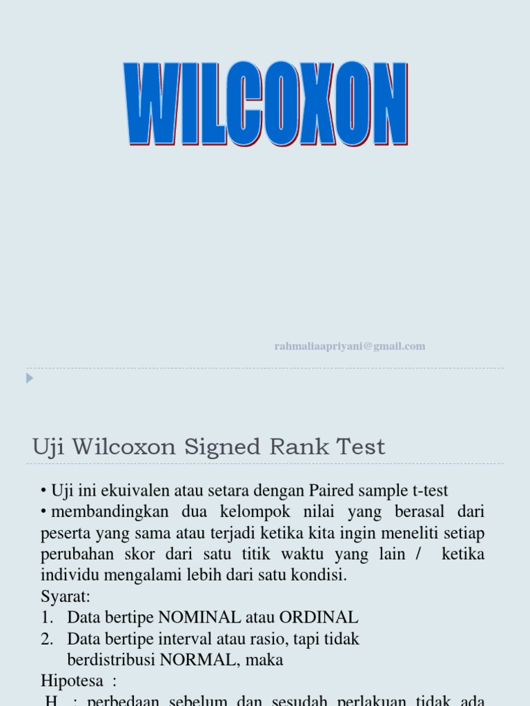 Uji Wilcoxon | PDF