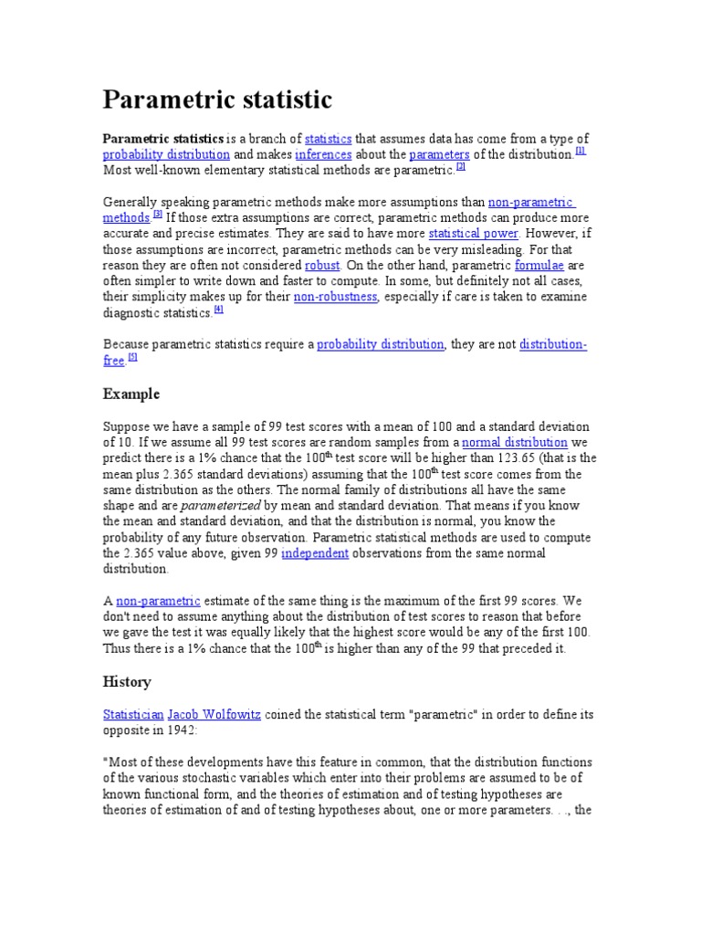 Parametric Statistics | PDF | Normal Distribution | Statistics
