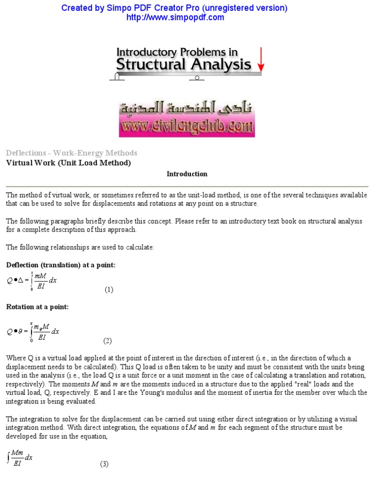 Deflections - Work-Energy Methods | PDF | Beam (Structure) | Truss