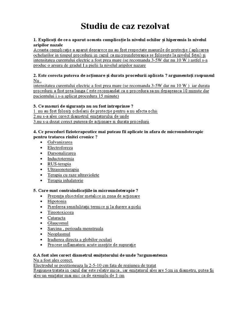 Studiu de Caz Rezolvat | PDF