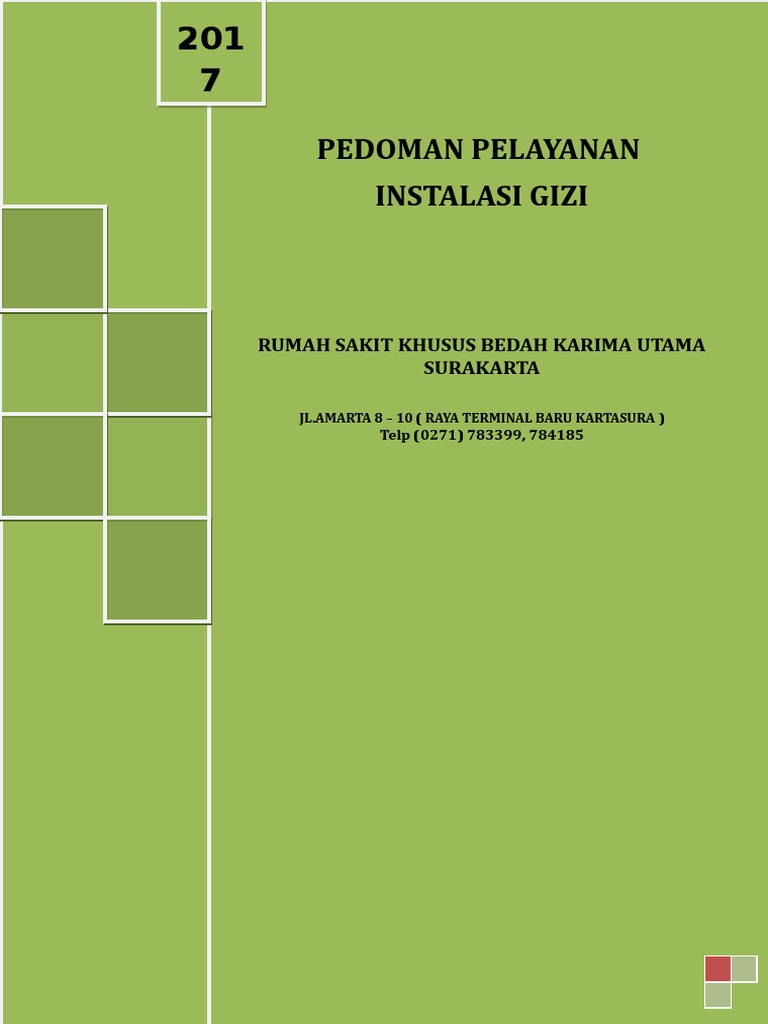 Pedoman Pelayanan Gizi | PDF