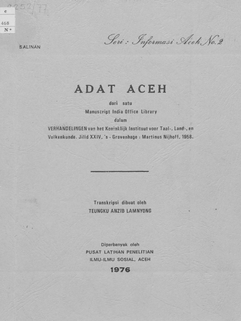 Adat Aceh PDF | PDF