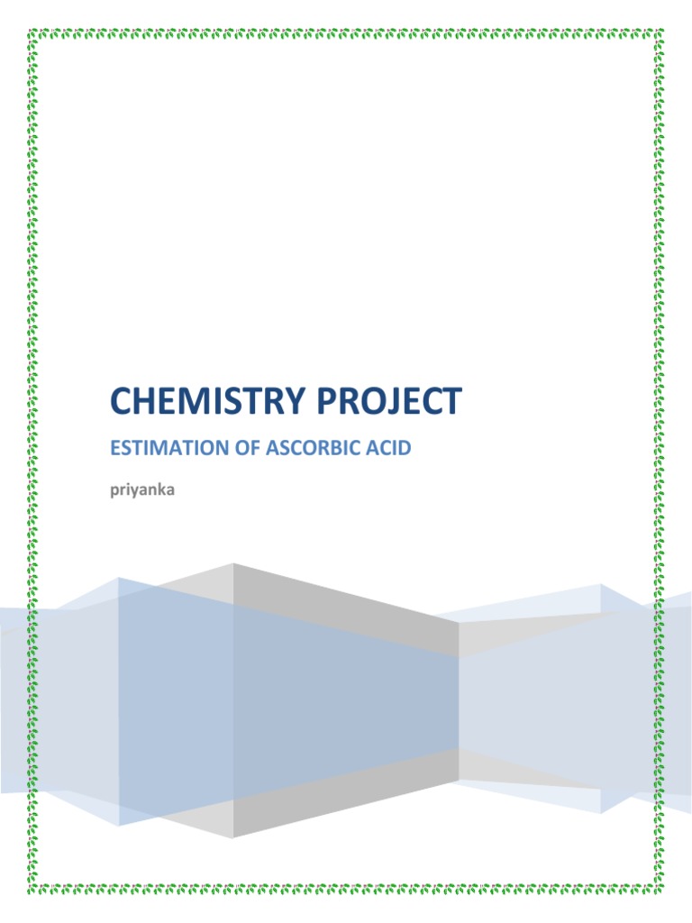 Class 12th Chemistry Project On Es | PDF | Vitamin | Vitamin C