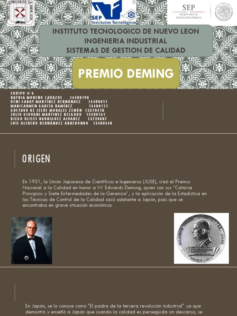 Premio Deming | PDF | Calidad (comercial) | Business