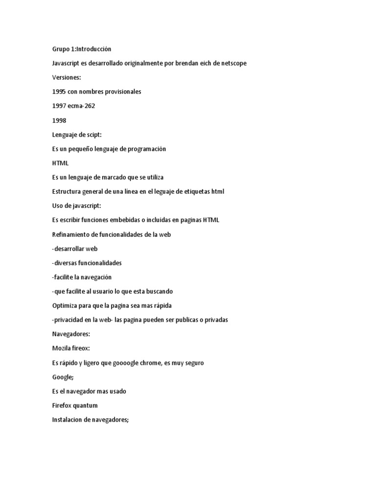 Introducción a JavaScript y Desarrollo Web | PDF | Script Java ...