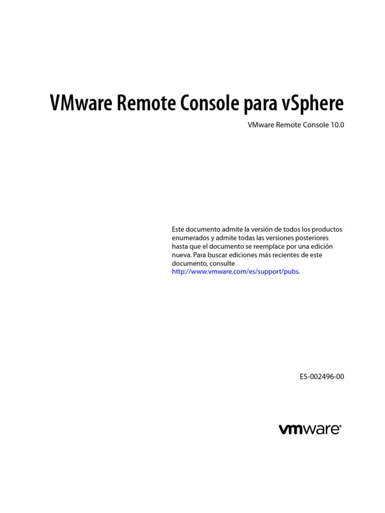Vmware Remote Console 100 Vsphere | PDF | V Mware | Mac OS