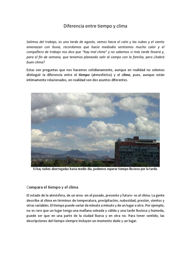 ¿Cuál Es La Diferencia Entre Tiempo Y Clima – DYKOT