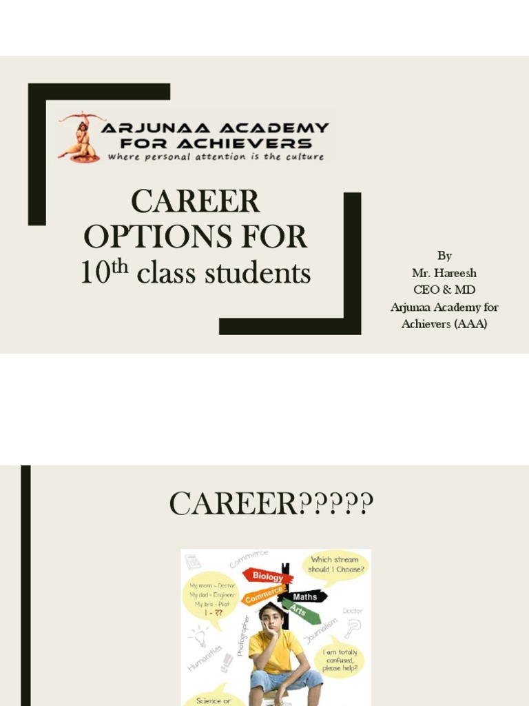 10th Career Guidance | PDF | Educational Stages | Vocational Education