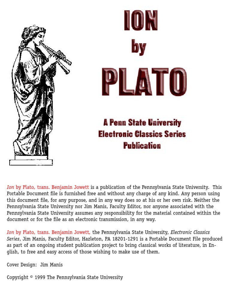 Ion by Plato | PDF | Socrates | Plato