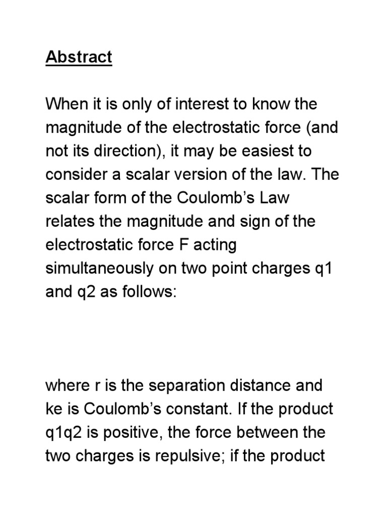 Physics Project | PDF | Electric Charge | Electrostatics