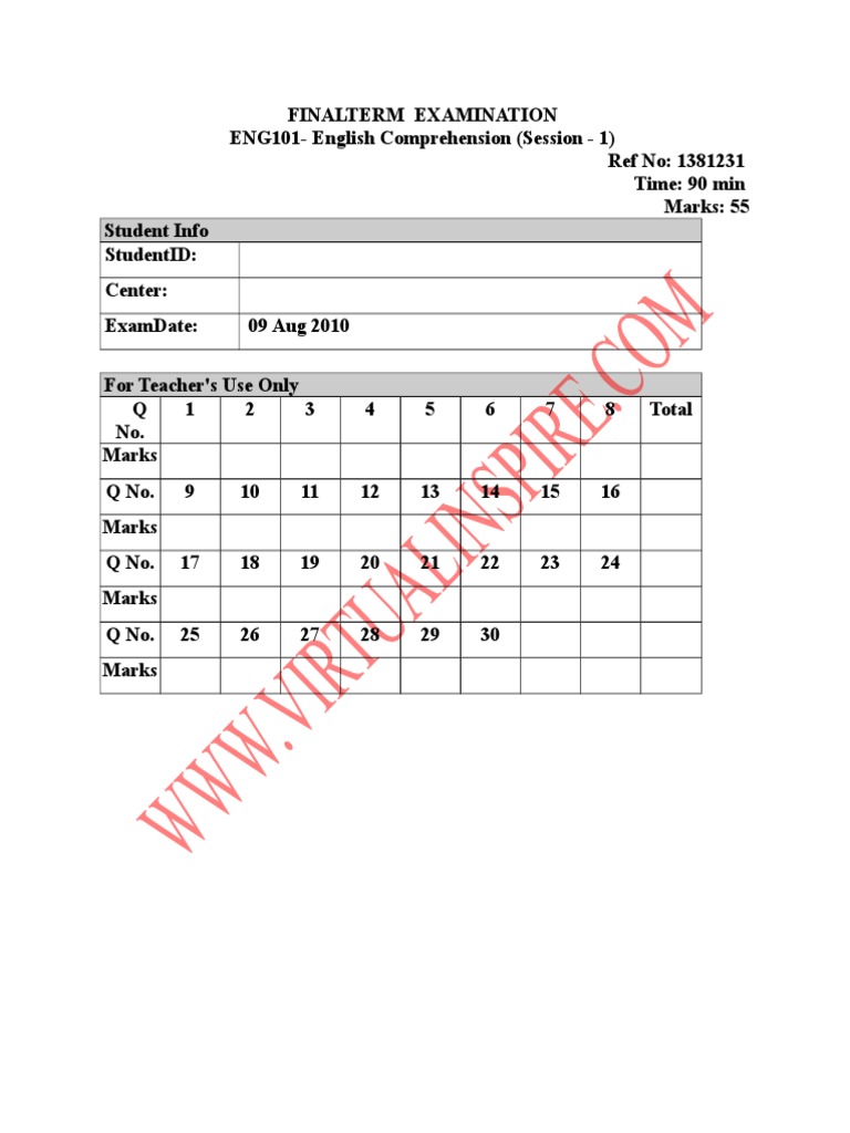Eng101 Final Term Solved Paper | PDF | Semiotics | Linguistic Typology Eng101 Final Term Solved Paper | PDF | Semiotics | Linguistic Typology