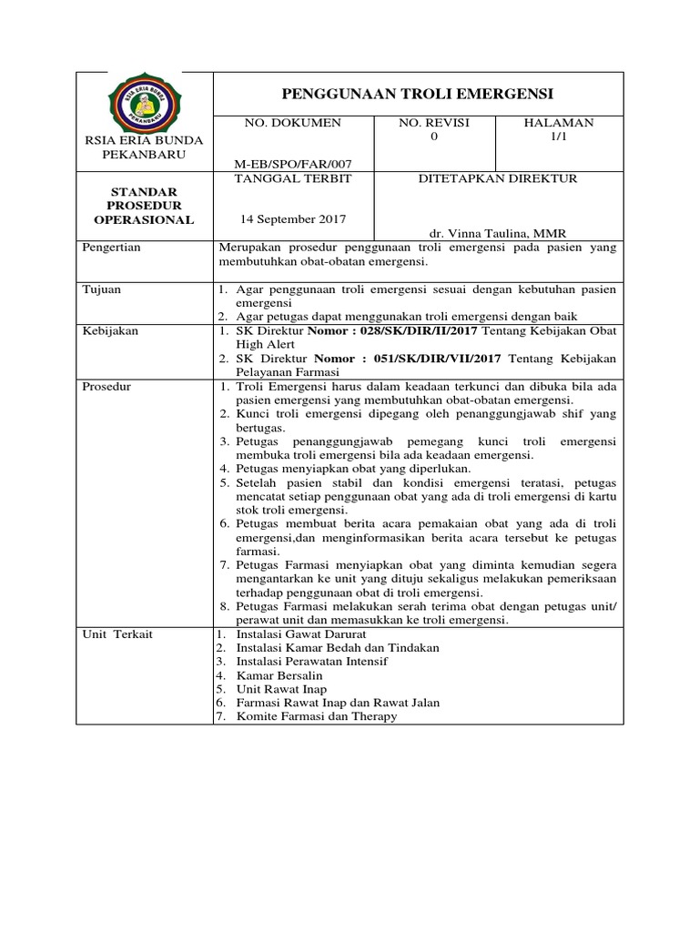 7.spo Penggunaan Troli Emergency | PDF