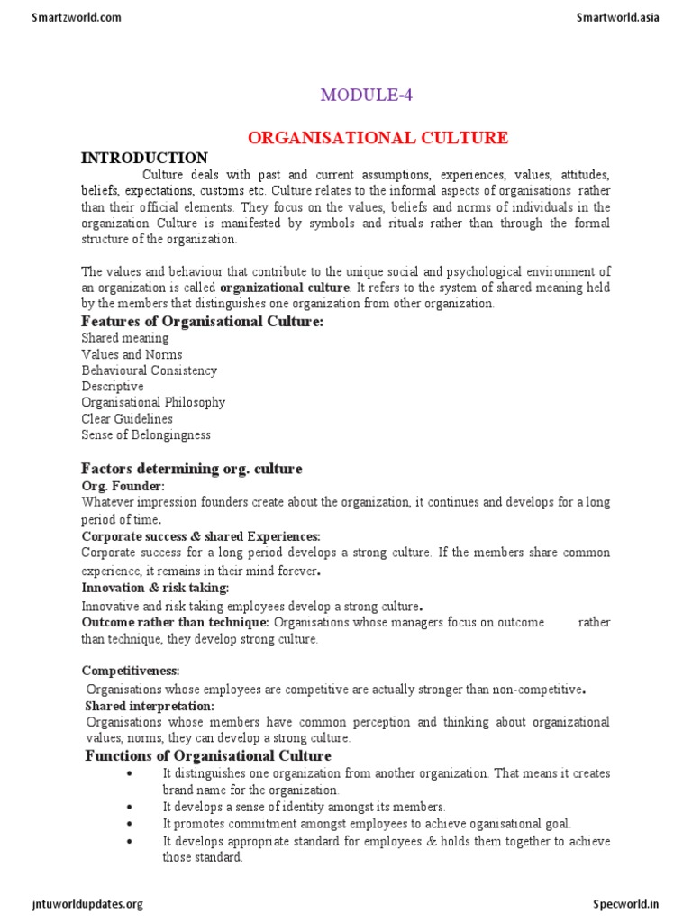 Understanding Organizational Culture | PDF | Organizational Culture ...
