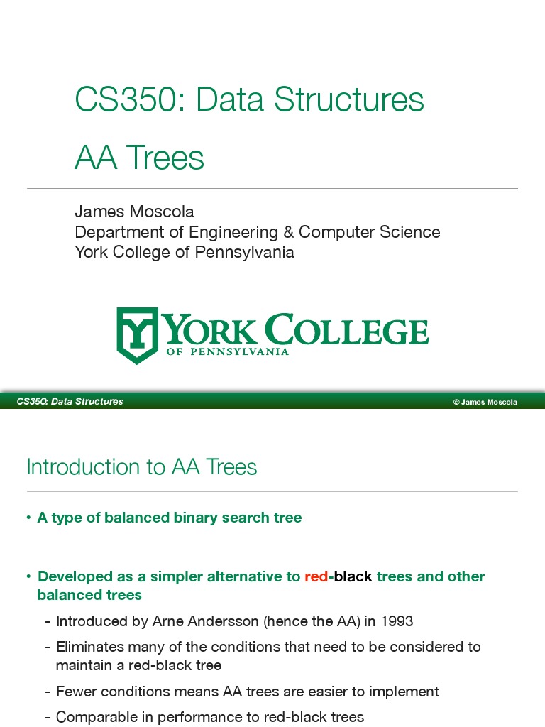 AA-tree Lecture | PDF | Theoretical Computer Science | Algorithms And Data Structures