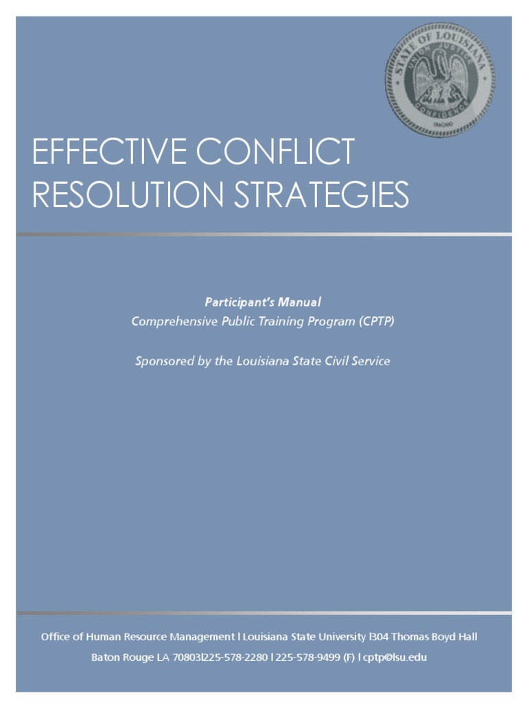 Effective Conflict Resolution Strategies | PDF | Fight Or Flight ...