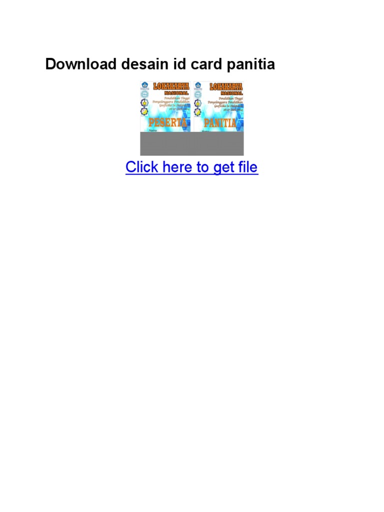 Desain Id Card Panitia PDF | PDF
