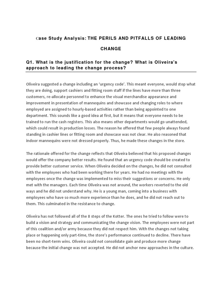 Perils & Pitfalls of Change | PDF | Action (Philosophy) | Behavior Modification