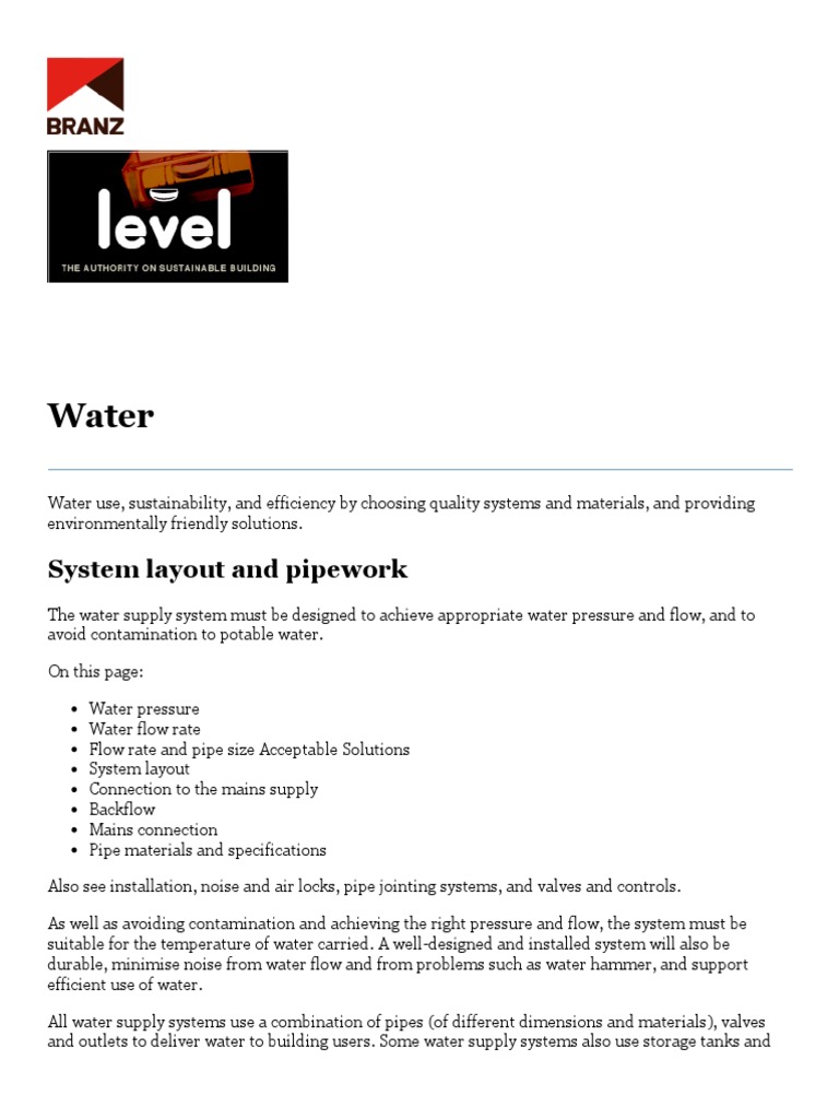 Water Supply System Design Guide | PDF | Plumbing | Tap (Valve)
