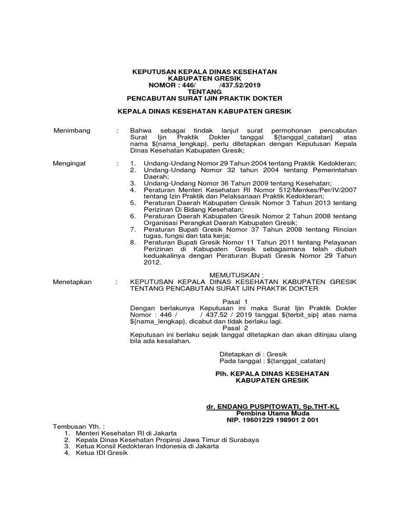 Pencabutan SIP Dokter | PDF