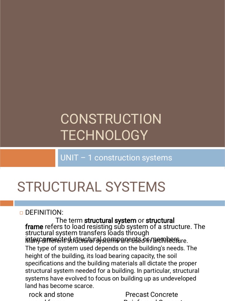 Construction Technology Unit 1 | PDF | Prestressed Concrete | Precast ...