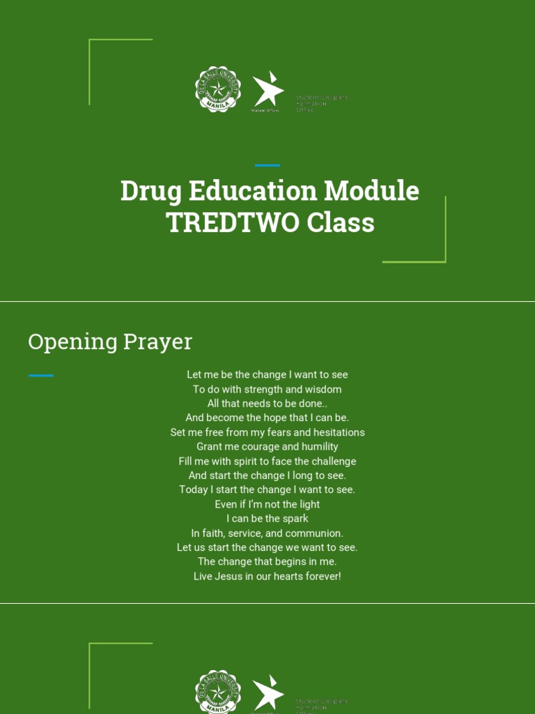 SDFO Drug Education Module, T1 AY 2018-2019 | PDF | Psychoactive Drugs ...