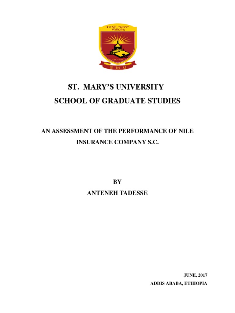 An Assessment of The Performance of Nile Insurance Company S.C PDF ...