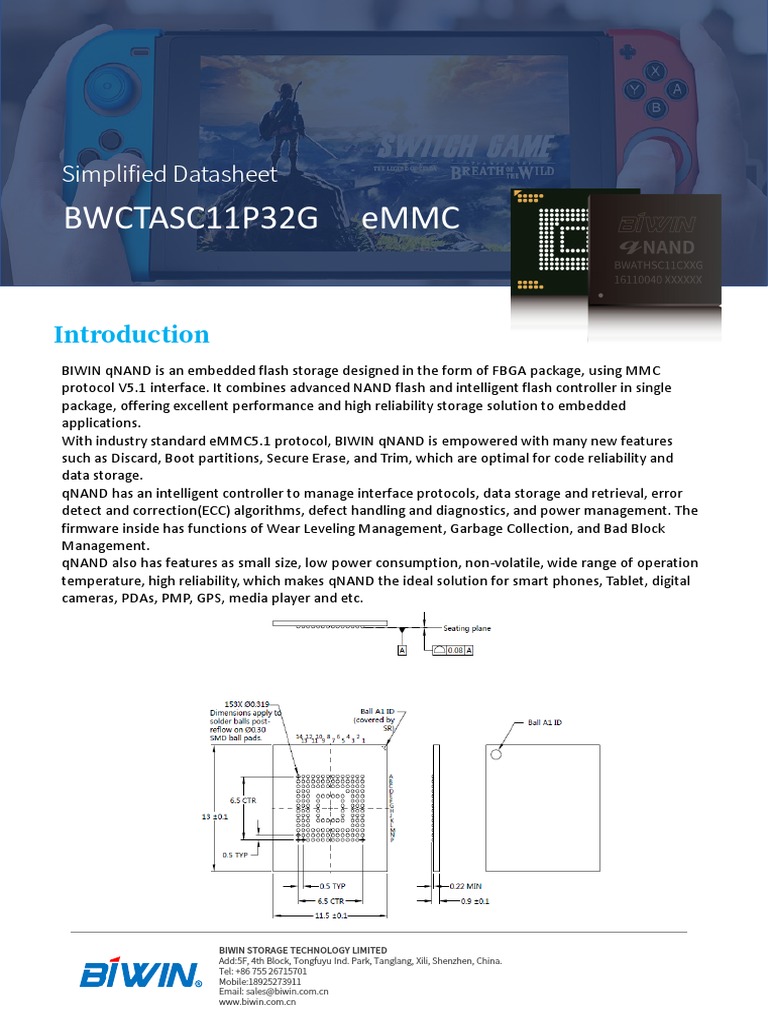 BIWIN eMMC简版规格书 | PDF | Flash Memory | Booting