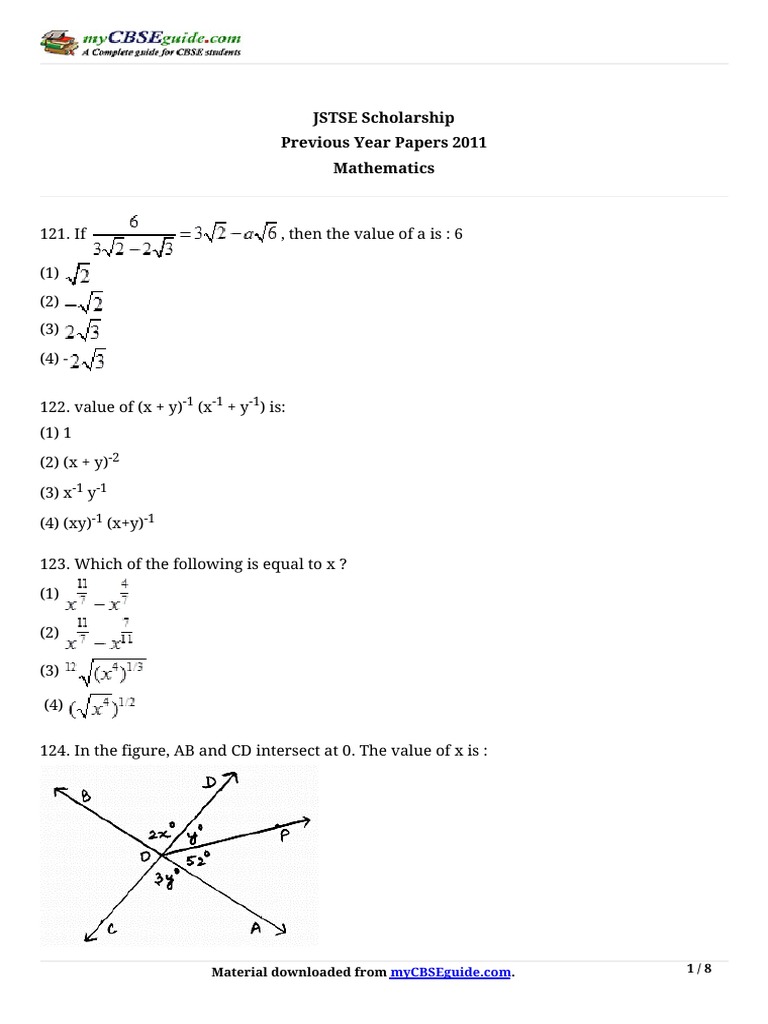 9 2011 Jstse Mathematics | PDF | Area | Space