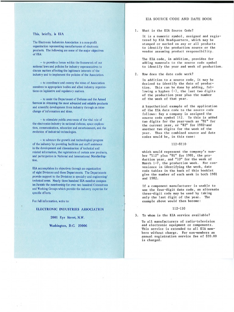 1981 EIA Codes | PDF