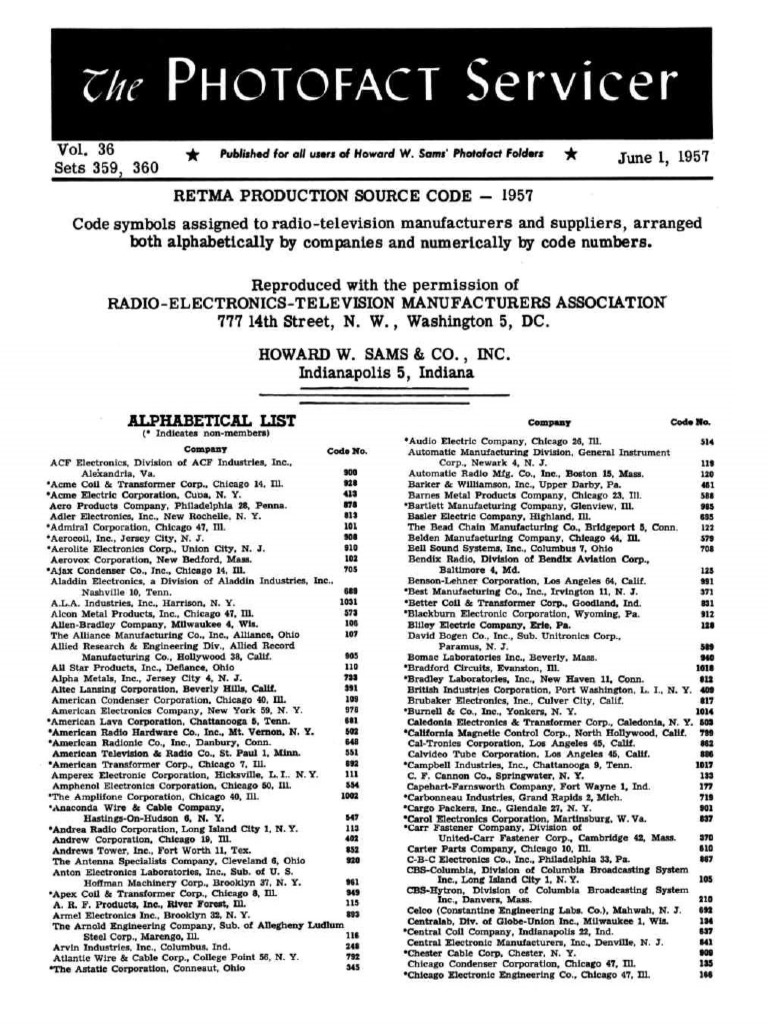 1957 EIA Codes | PDF