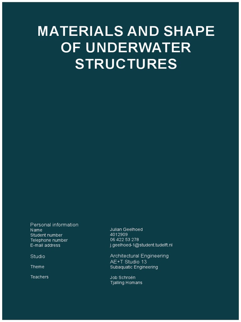Shapes and Materials For Underwater Structures PDF | PDF | Poly(Methyl ...