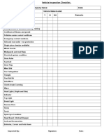 Vehicle Handover Checklist Excel | PDF