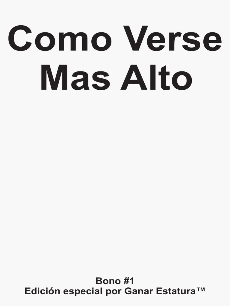 Como Verse Mas Alto | PDF | Pelo | Autor