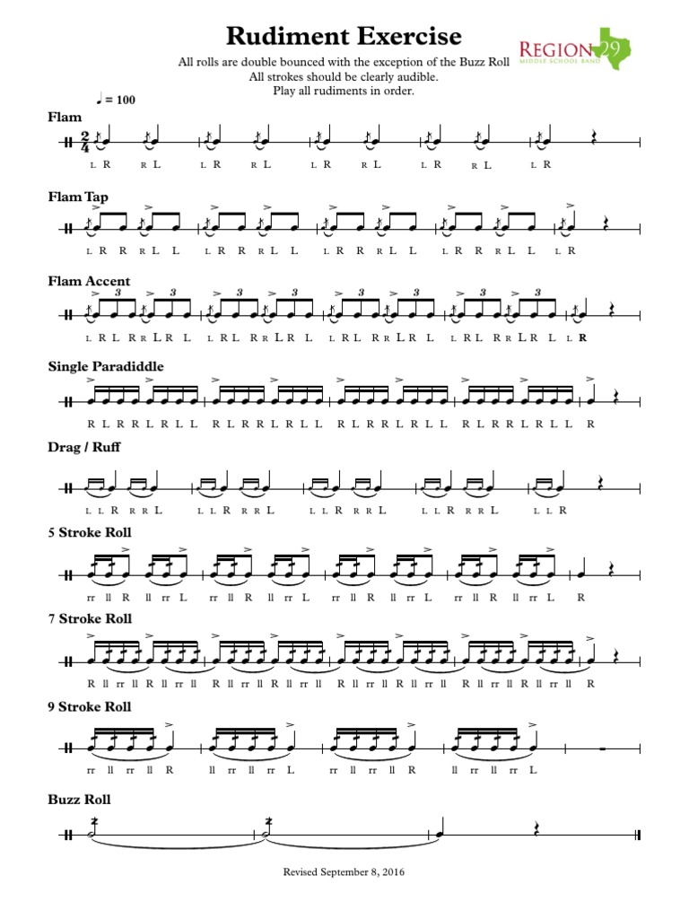 Rudiment Exercise | PDF