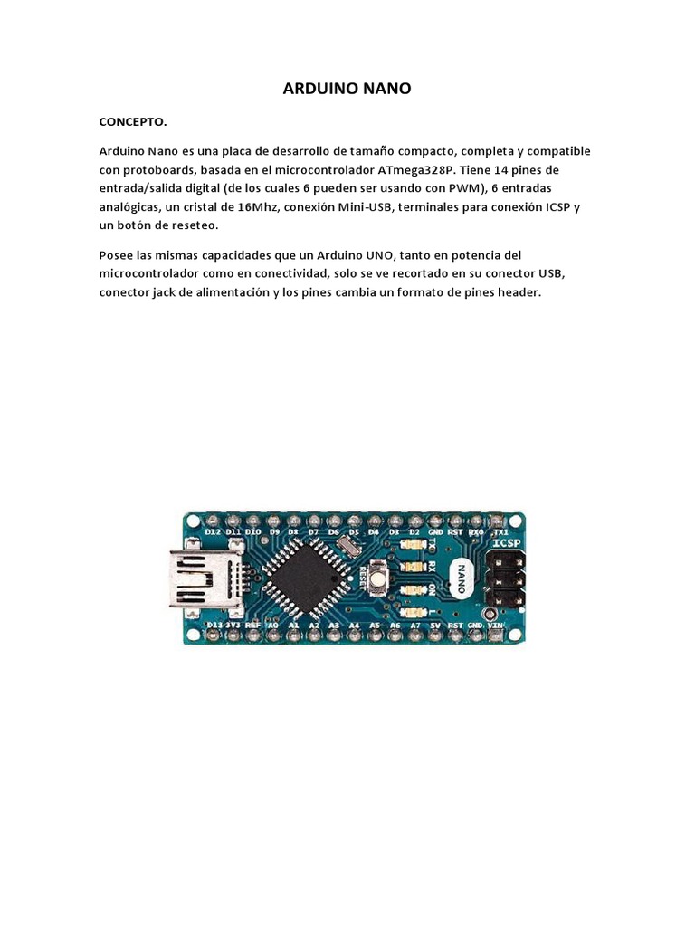 Arduino Nano | PDF | Arduino | Microcontrolador
