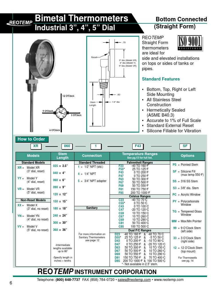 Termometro Reotemp | PDF | Building Materials | Mechanical Engineering