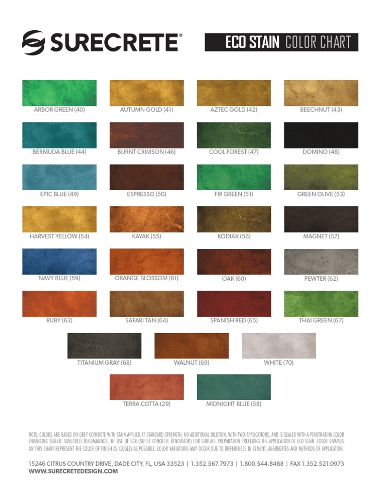 Eco Stain Color Chart | PDF
