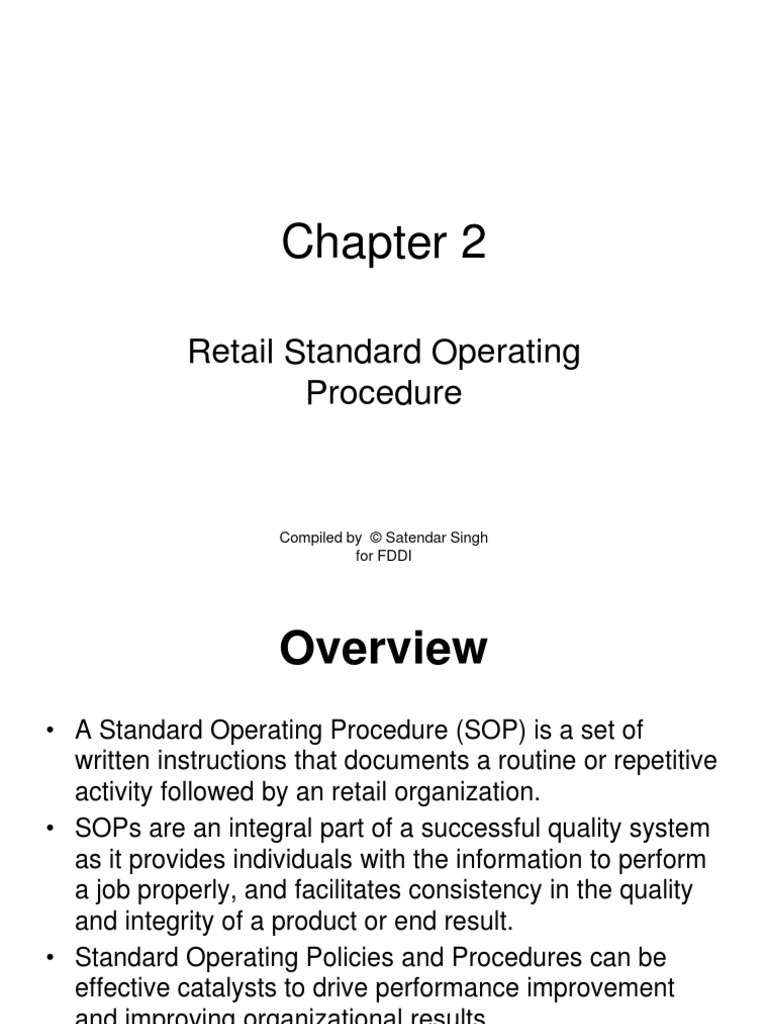 Retail Standard Operating Procedures | Download Free PDF | Retail | Cheque