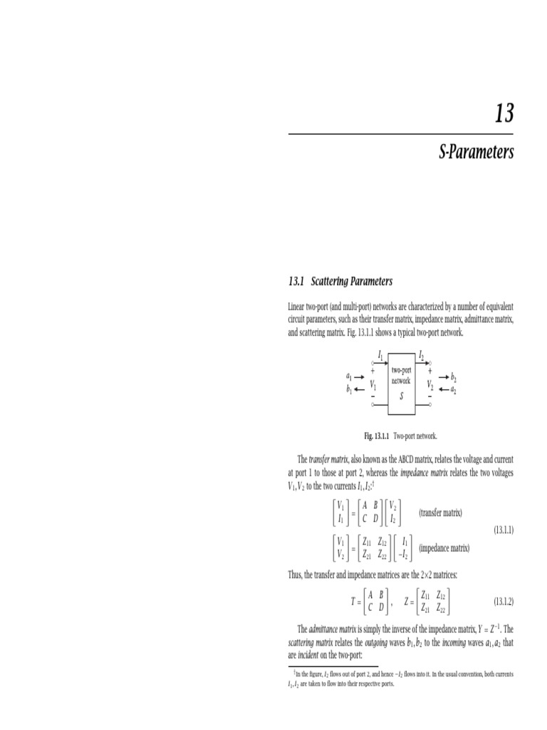 S - Parameter Basics PDF | PDF | Electromagnetism | Telecommunications