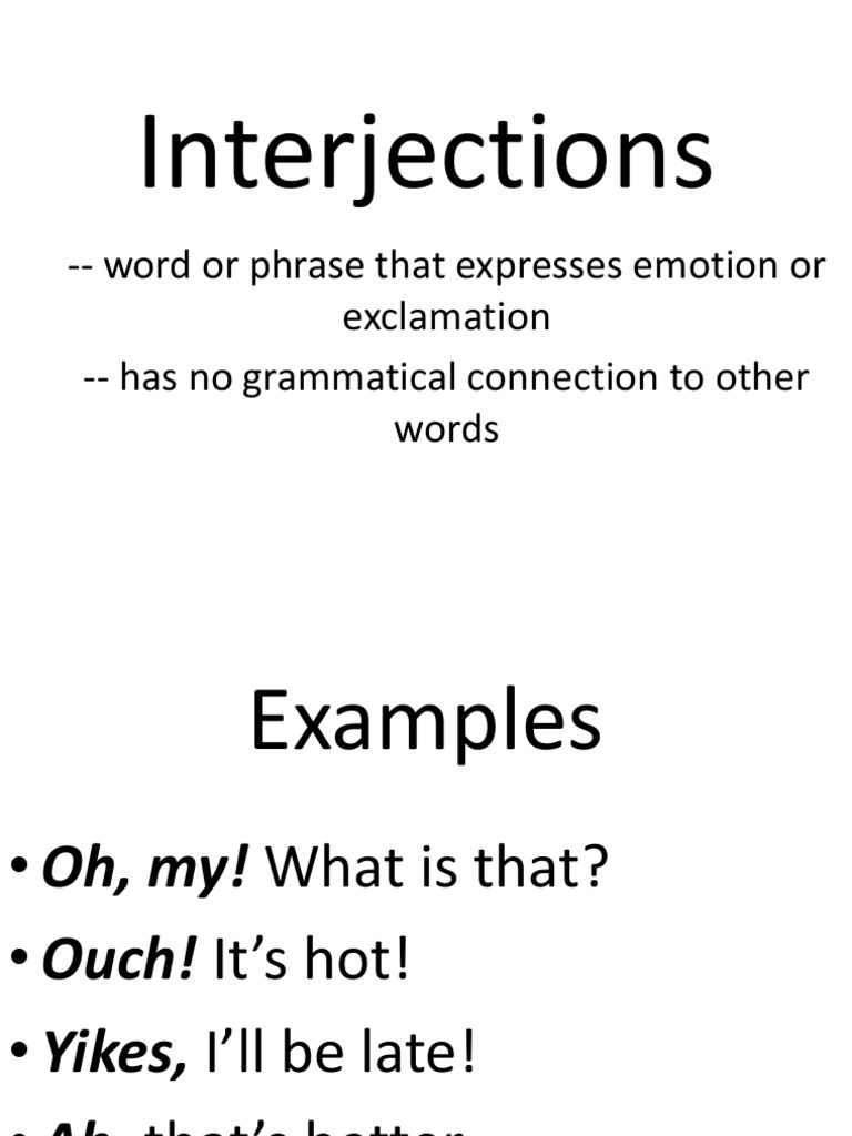Interjections | PDF | Language Arts & Discipline | Poetry