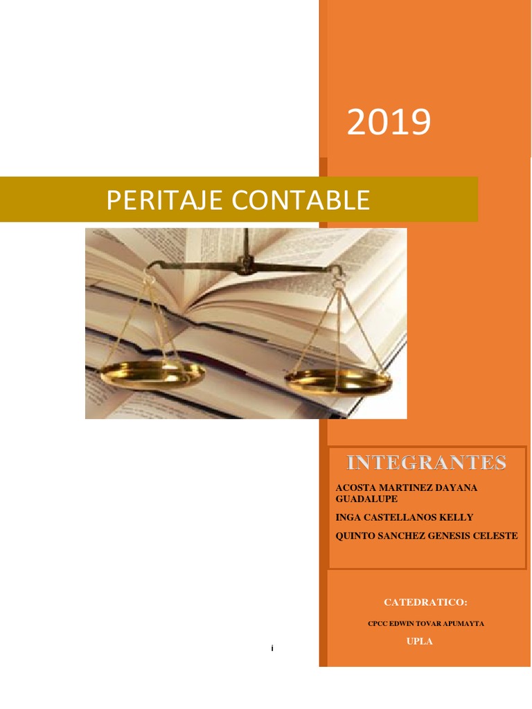 Monografia de Peritaje Contable | PDF | Testigo experto | Contador