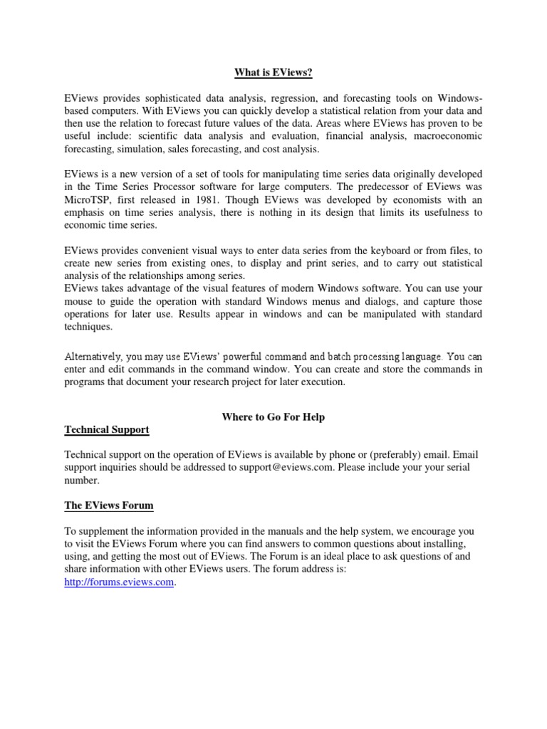 What Is EViews | PDF | Time Series | Data Analysis