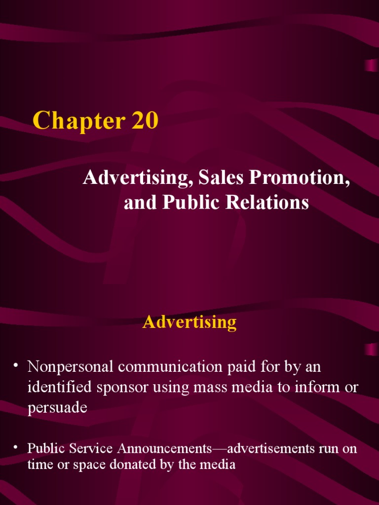 Advertising, Sales Promotion, and Public Relations | PDF | Advertising ...