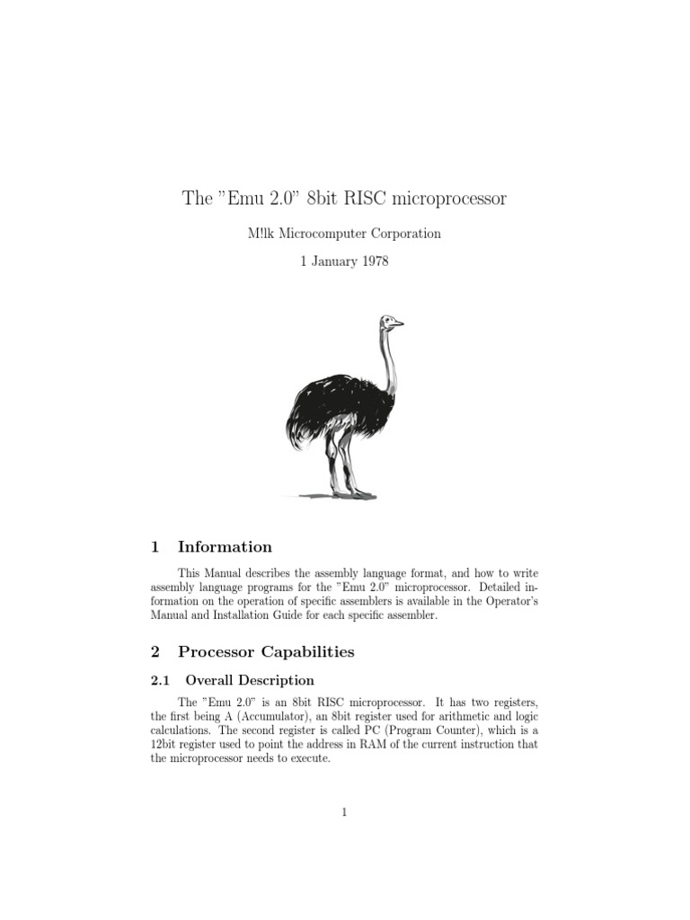 Emu 2.0 Documentation | PDF | Assembly Language | Central Processing Unit