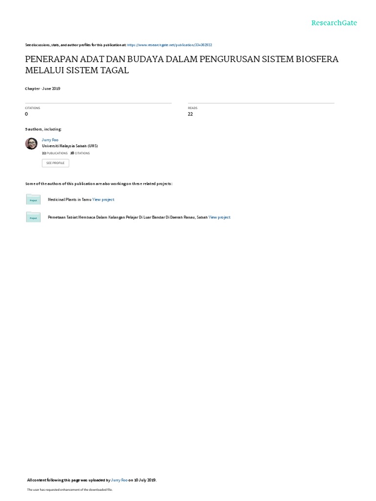 PENERAPANADATDANBUDAYADALAMPENGURUSANSISTEMBIOSFERAMELALUISISTEMTAGALSI ...