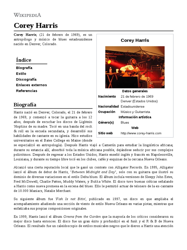 Corey Harris | PDF | Musica Afroamericana | Blues